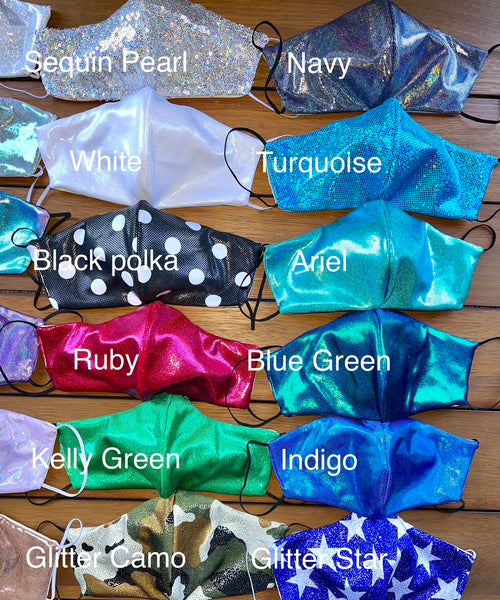 Iridescent Sparkly Face Masks 3 Pack | 3 layer Glitter Face Mask USA ...